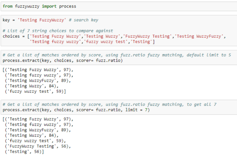 Fuzzywuzzy Using Python Neudesic